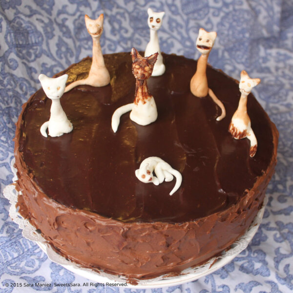 Chocolate Cat-Themed Cake - Cats - Life's Little Sweets