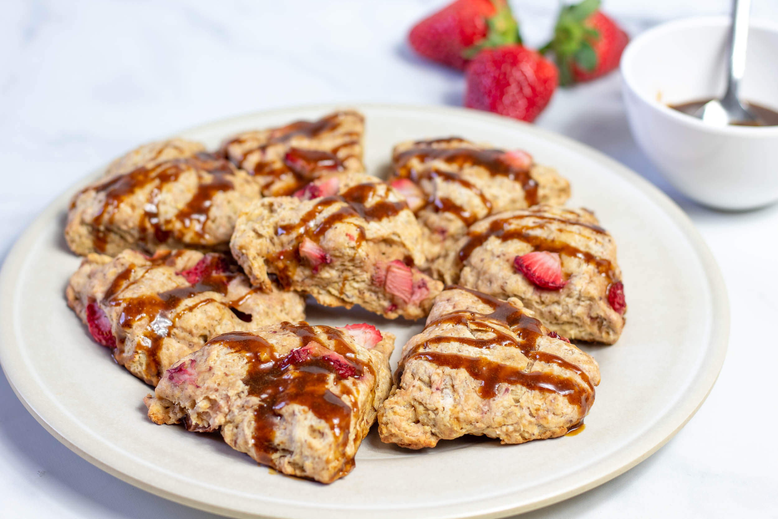 Soft Strawberry Scones (Vegan) - Life's Little Sweets
