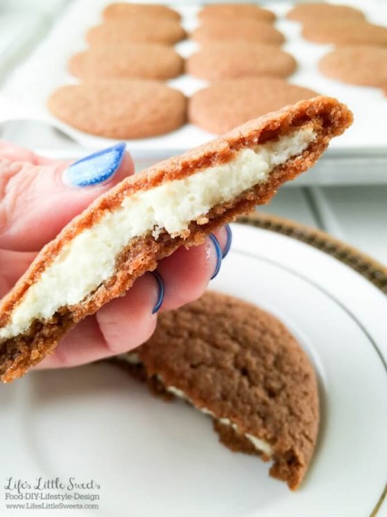 Cheesecake Stuffed Gingerbread Cookies - Chewy, Soft, Cheesecake - Life ...