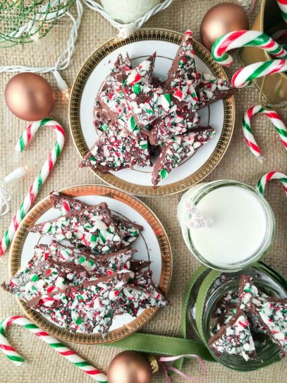 Easy Peppermint Candy Cane Chocolate Bark - Life's Little Sweets