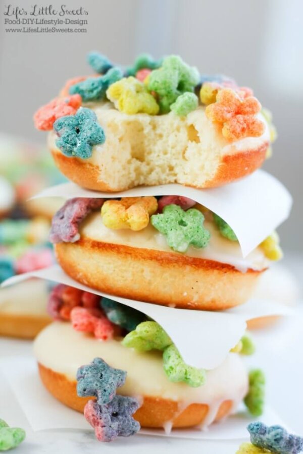 Glazed Cereal Baked Cake Donuts - Life's Little Sweets