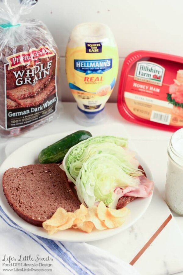 Wedge Salad Ham and Swiss Sandwich with Homemade Ranch Dressing - Life ...