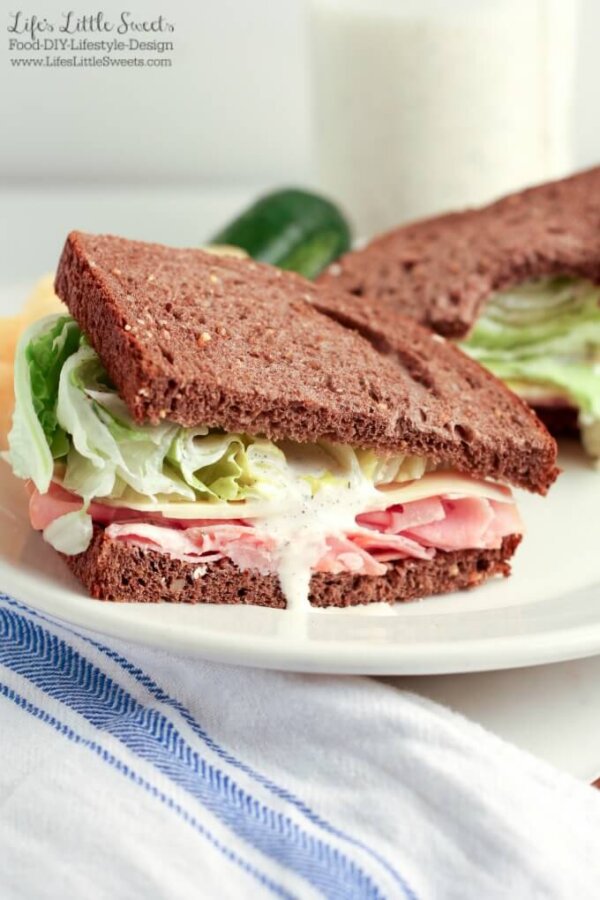 Wedge Salad Ham and Swiss Sandwich with Homemade Ranch Dressing - Life ...