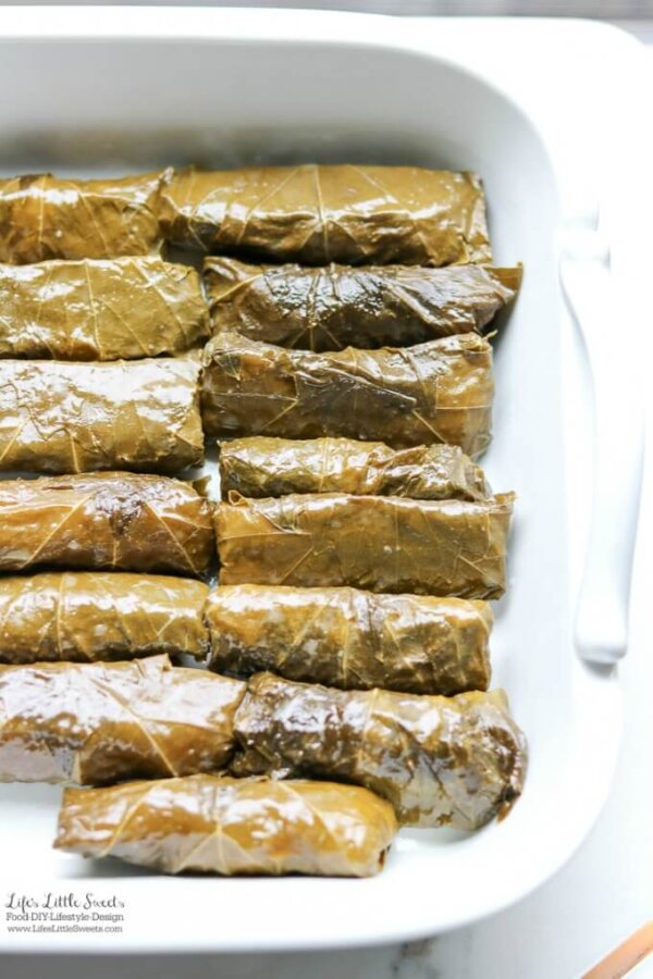 Stuffed Grape Leaves Recipe (Dolmas, Vegan option) - Life's Little Sweets