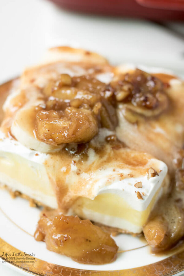 Banana Cream Lush with Bananas Foster Sauce Recipe - Homemade - Life's ...
