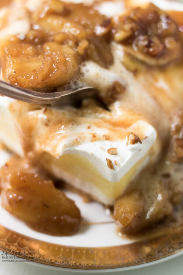 Banana Cream Lush with Bananas Foster Sauce Recipe - Homemade - Life's ...