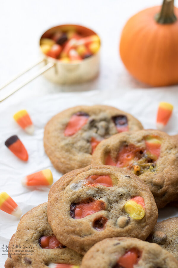 Candy Corn Chocolate Chip Cookies - Life's Little Sweets