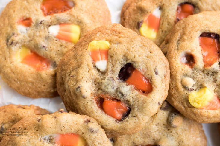 Candy Corn Chocolate Chip Cookies - Life's Little Sweets