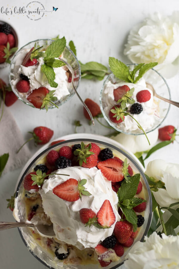 Mixed Summer Berry Trifle (Angel Food Cake, Berries, Cool Whip) - Life ...
