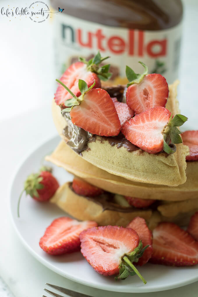 Strawberry Nutella Waffles (with Maple Syrup) - Life's Little Sweets