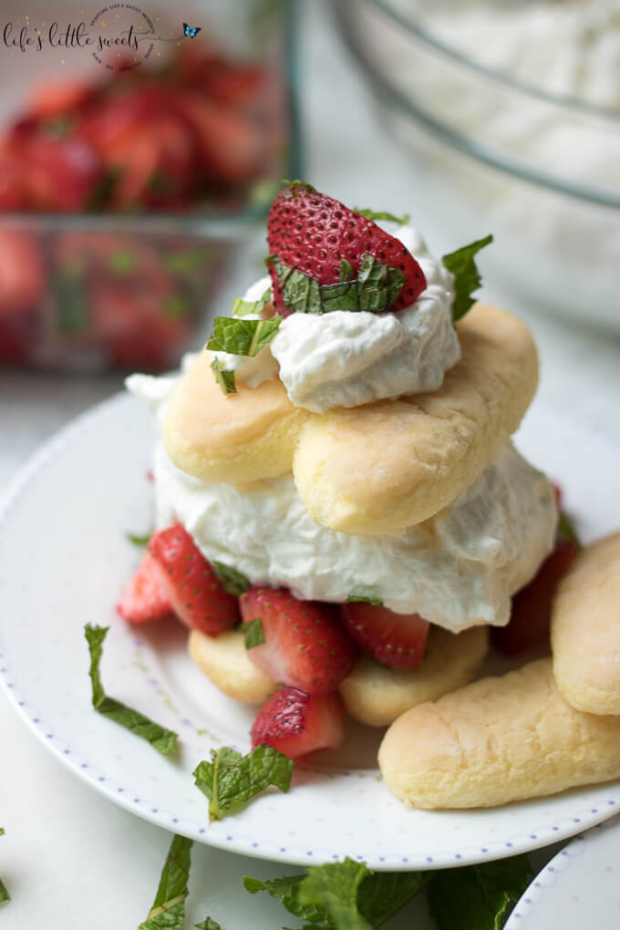 Strawberry Mint Shortcake with Ladyfingers (Dessert) - Life's Little Sweets