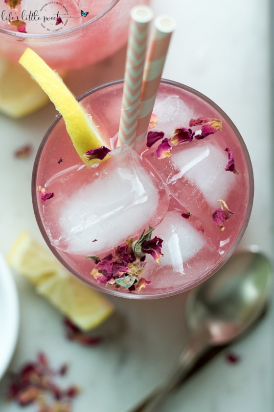 Rosewater Lemonade (Dried Edible Rose, Lemons) - Life's Little Sweets