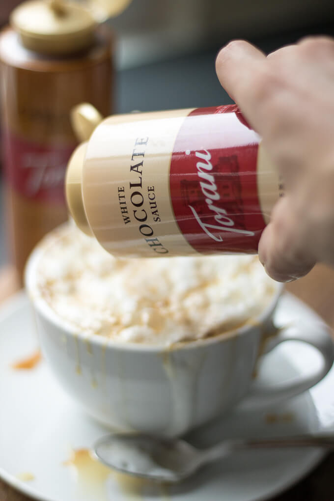 White Chocolate Caramel Cafe Mocha - (Hot and Cold)