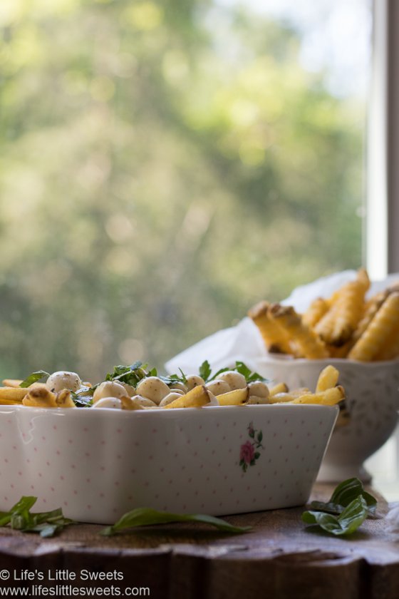 Easy Basil Mozzarella Poutine (Fries, Cheese, Gravy, Herbs) - Life's ...