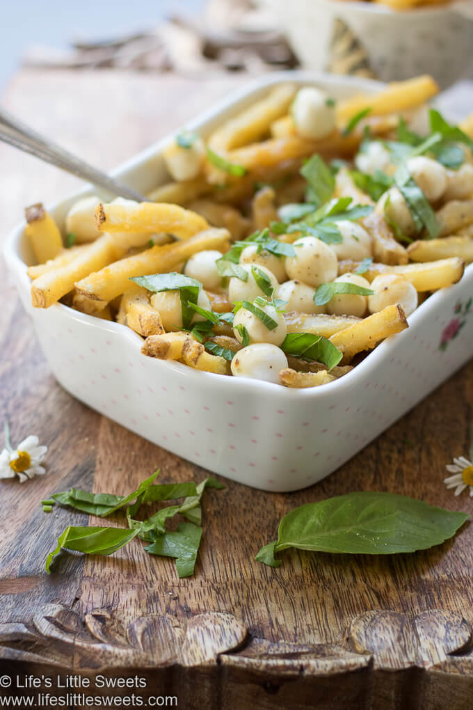 Easy Basil Mozzarella Poutine (Fries, Cheese, Gravy, Herbs) - Life's ...