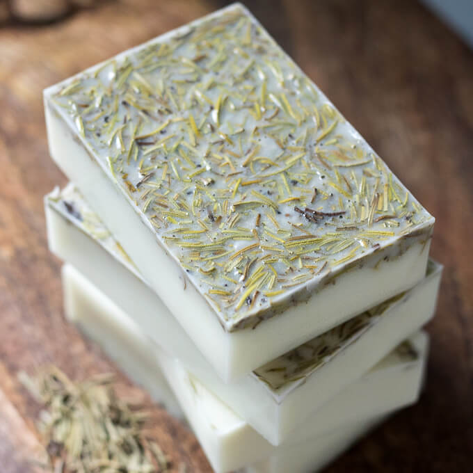 How to Make Rosemary Soap (Homemade, Heat and Pour Method, Shea Butter ...