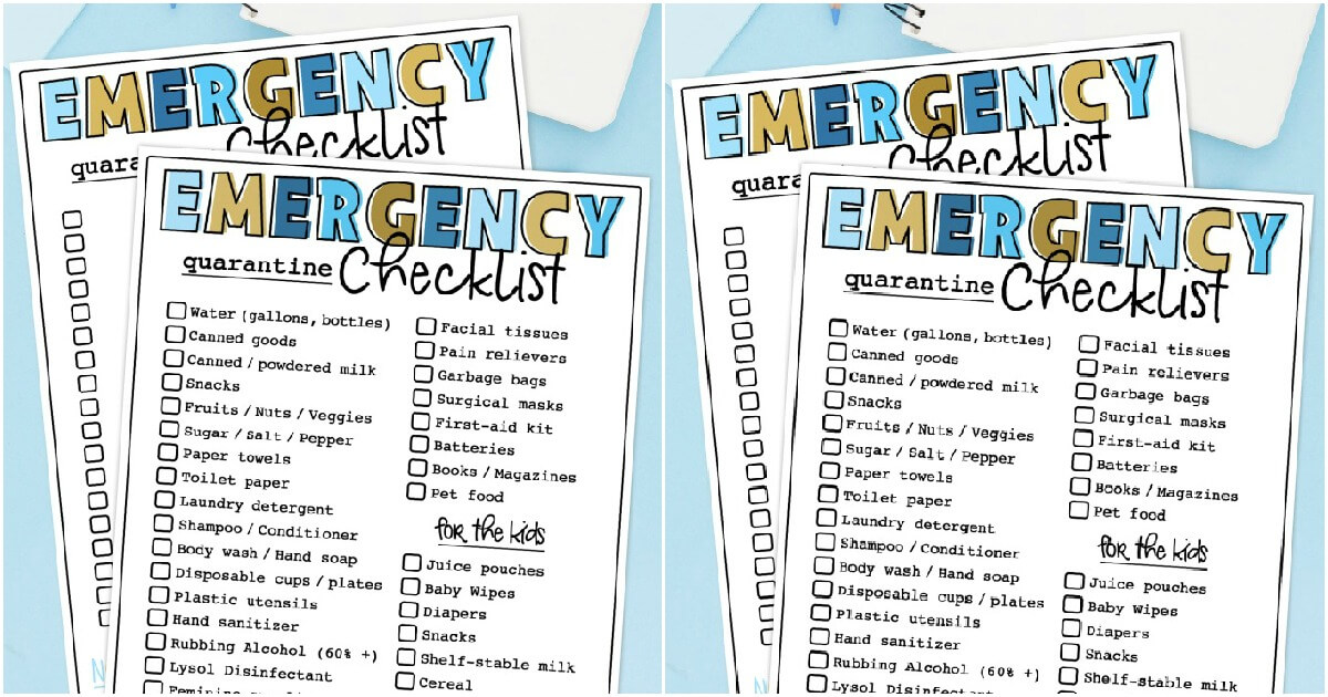 Emergency Quarantine Checklist Printable - Life's Little Sweets