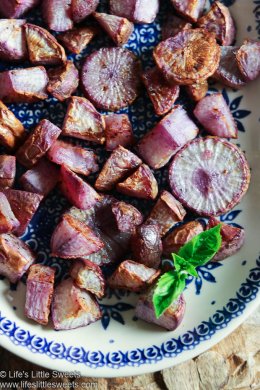 Roasted Radishes (Purple Daikon Radishes, V, GF) - Life's Little Sweets