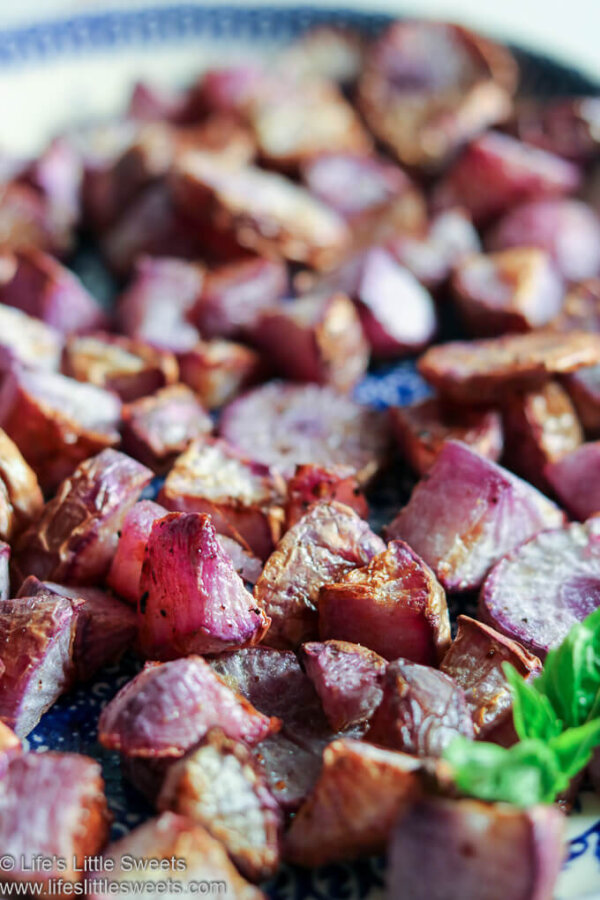 Roasted Radishes (Purple Daikon Radishes, V, GF) - Life's Little Sweets