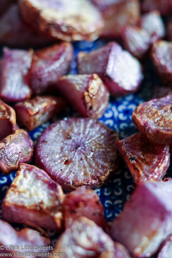 Roasted Radishes (Purple Daikon Radishes, V, GF) - Life's Little Sweets