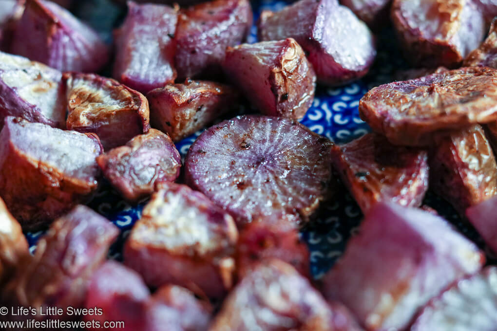 Roasted Radishes (Purple Daikon Radishes, V, GF) - Life's Little Sweets