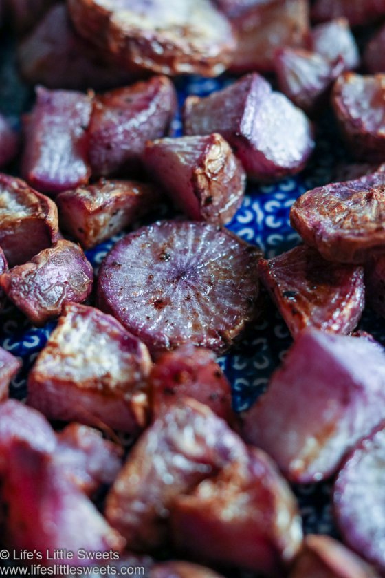 Roasted Radishes (Purple Daikon Radishes, V, GF) - Life's Little Sweets