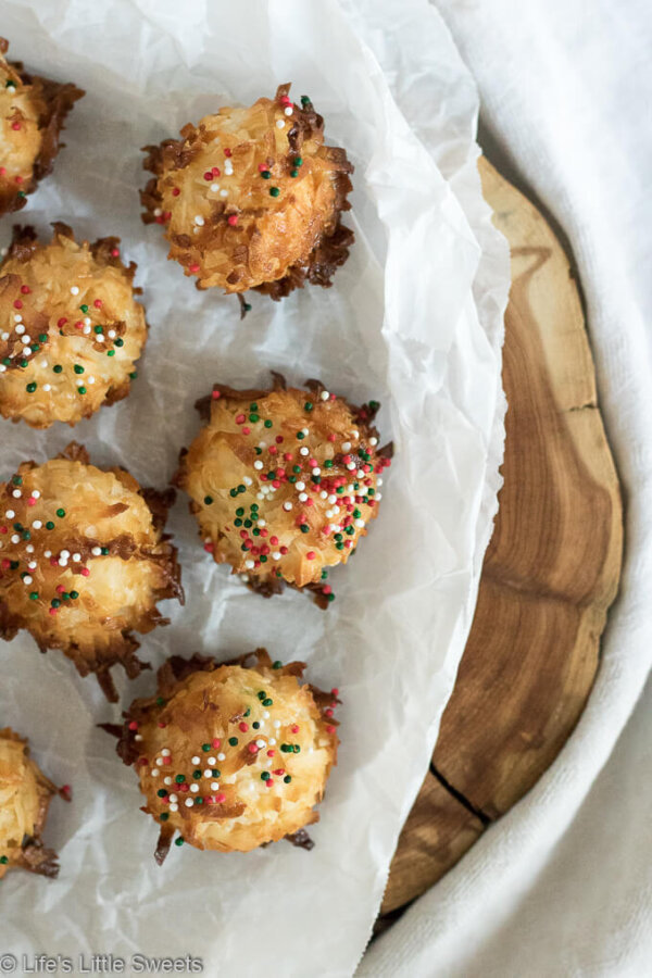 Mini Coconut Macaroons (w/ Sprinkles!) - Life's Little Sweets