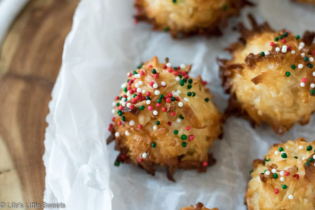 Mini Coconut Macaroons (w/ Sprinkles!) - Life's Little Sweets