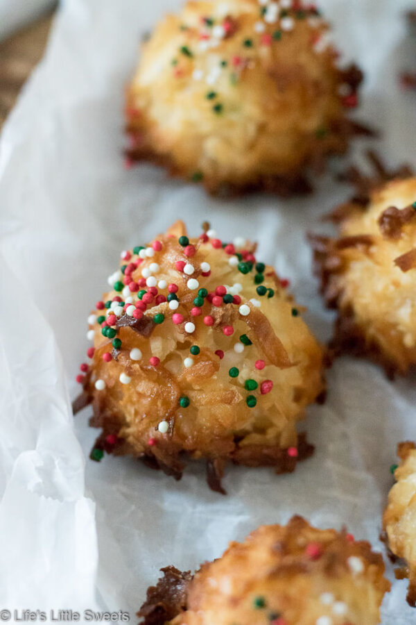 Mini Coconut Macaroons (w/ Sprinkles!) - Life's Little Sweets