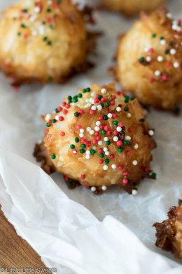 Mini Coconut Macaroons (w/ Sprinkles!) - Life's Little Sweets