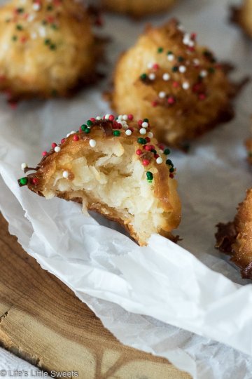 Mini Coconut Macaroons (w/ Sprinkles!) - Life's Little Sweets