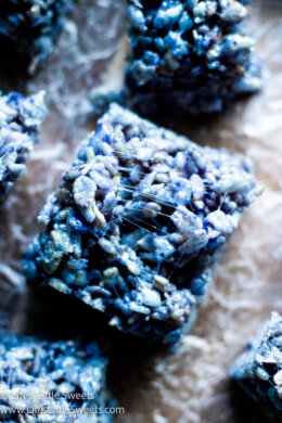 Blue Butterfly Pea Flower Rice Krispie Treats - Life's Little Sweets