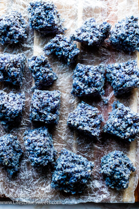 Blue Butterfly Pea Flower Rice Krispie Treats - Life's Little Sweets