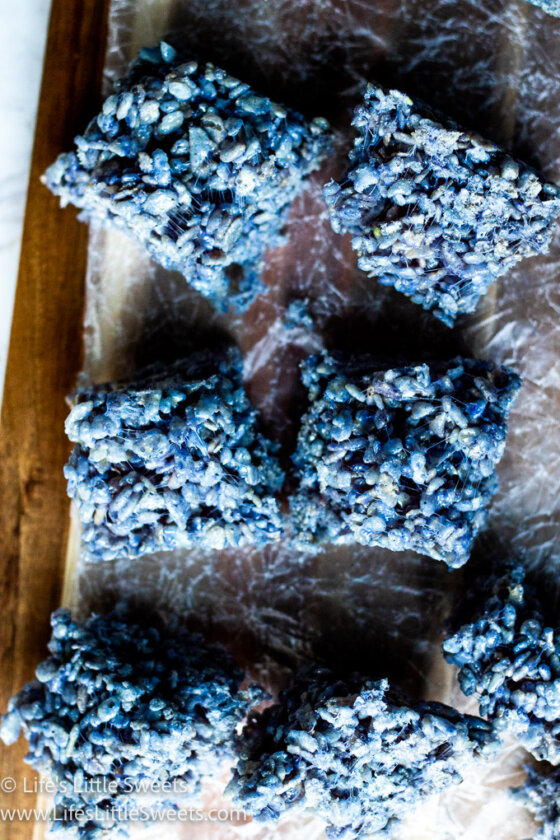 Blue Butterfly Pea Flower Rice Krispie Treats - Life's Little Sweets
