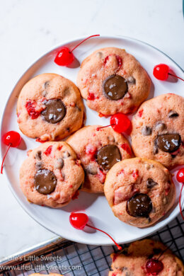 Maraschino Cherry Chocolate Chip Cookies - Life's Little Sweets
