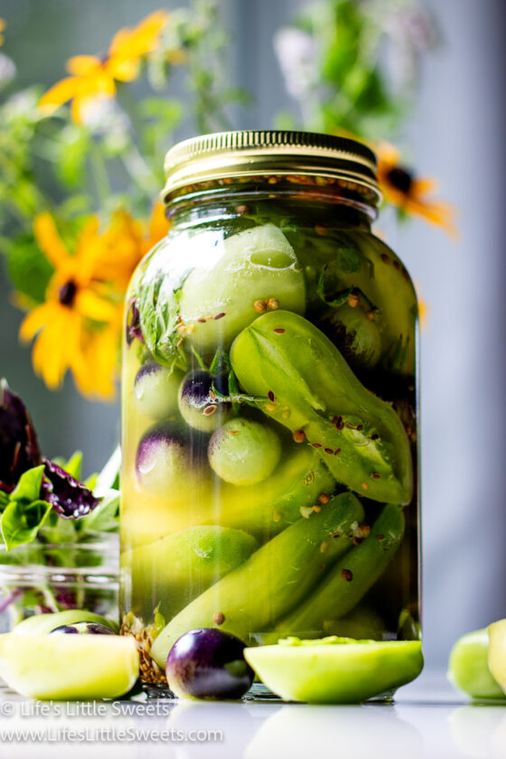 Pickled Green Tomatoes Recipe (hot & cold methods) - Life's Little Sweets