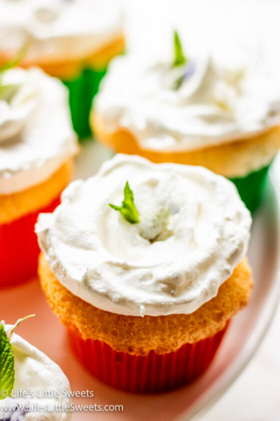 Angel Food Cupcakes (Mint + Sugared Violets) - Life's Little Sweets