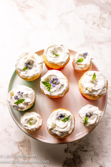 Angel Food Cupcakes (Mint + Sugared Violets) - Life's Little Sweets